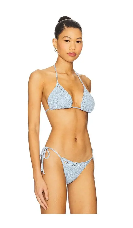 Frankies Bikinis Nick Crochet Bikini Top - Blue Jay