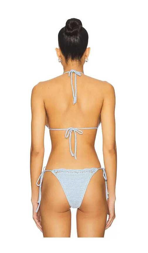 Frankies Bikinis Nick Crochet Bikini Top - Blue Jay