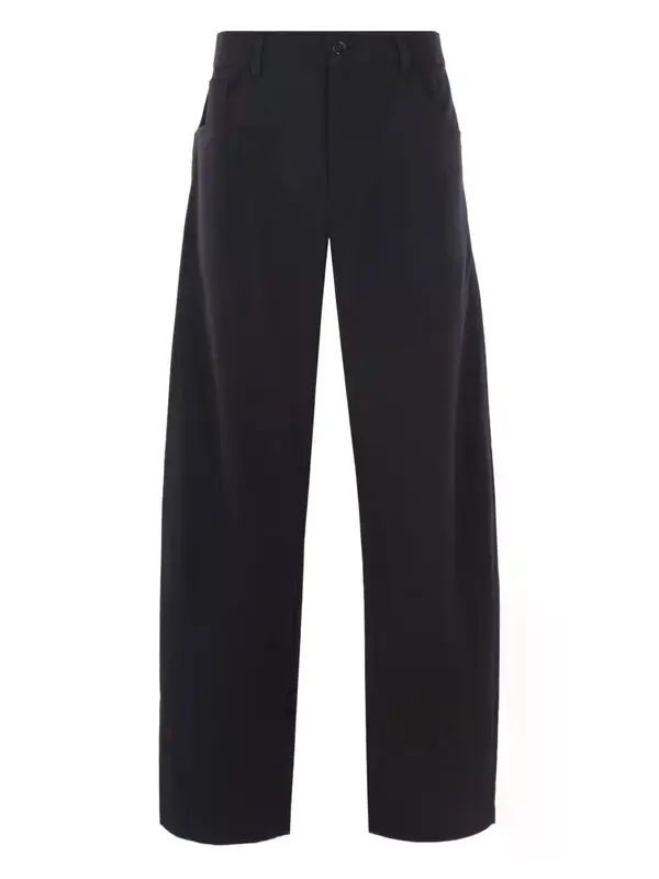 SéFr Jiro Wide-Leg Wool-Blend Twill Trousers - Black - 15% Off