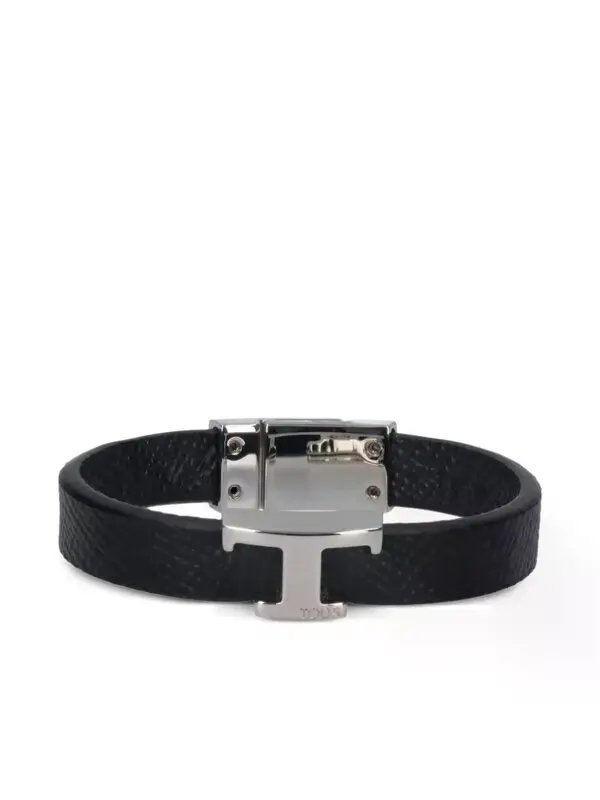 TOD'S T-logo Leather Bracelet - Black