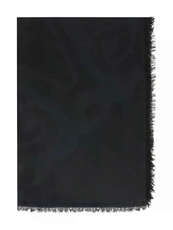 Max Mara Eguale Abstract-print Fringed Stole - Black