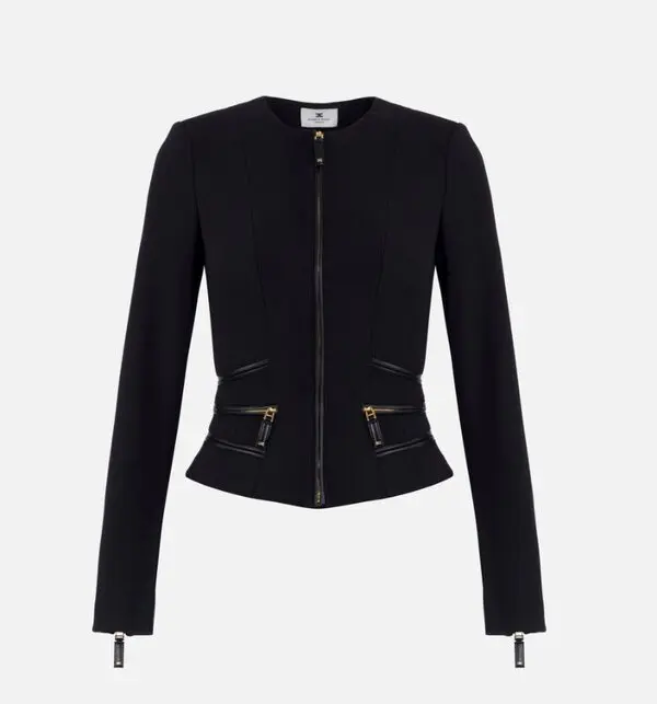 Elisabetta Franchi Slim-fit Jacket With Zip Details