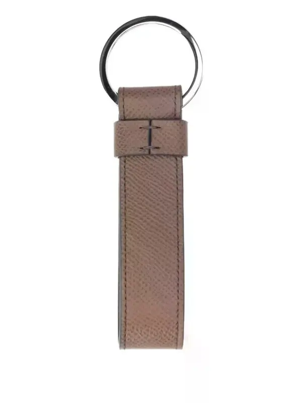 TOD'S Logo-plaque Leather Keyring - Brown
