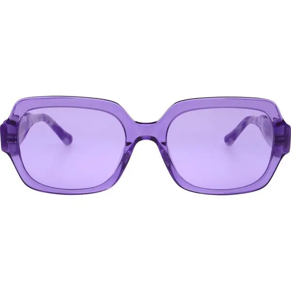 FLORENCE BY MILLS 55mm Rectangular Sunglasses - Crystal Purple