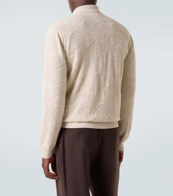 Etro Jacquard Wool-blend Polo Sweater