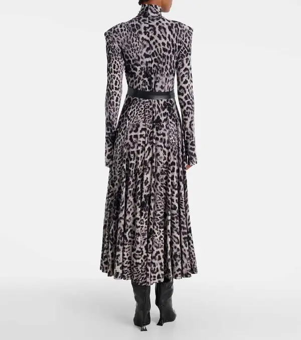 Norma Kamali Leopard-print Midi Dress