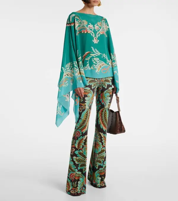 Etro Draped Silk Crêpe De Chine Top