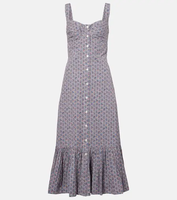 Polo Ralph Lauren Floral Cotton Midi Dress - Multicoloured