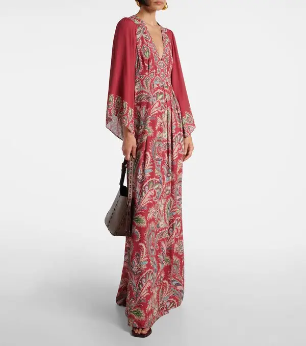 burgundy print maxi dress Baltic Born Womens Katinka Wrap Maxi Dress | Burgundy Multi Floral
