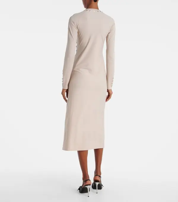 Coperni Embellished Midi Dress - Beige