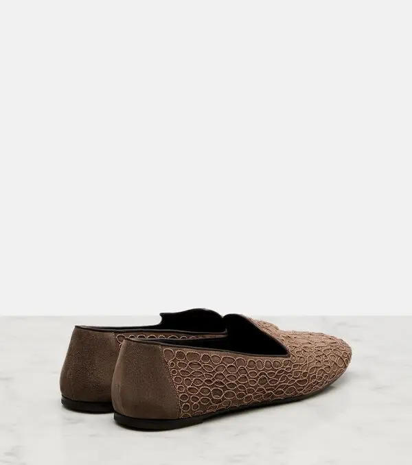 Brunello Cucinelli Embellished Suede Loafers