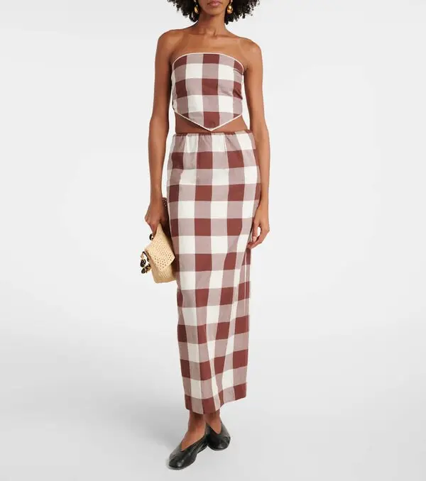 Posse Callie Gingham Cotton Crop Top - Multicoloured