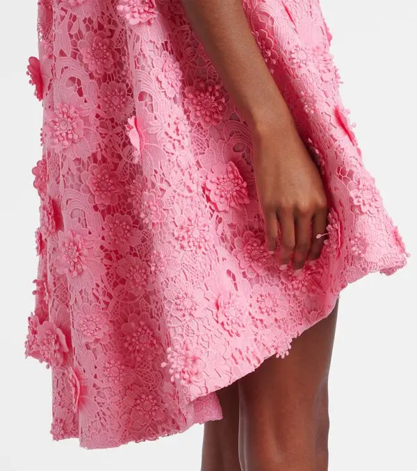 LEO LIN Fifi Floral Lace Mini Dress - Pink | Editorialist
