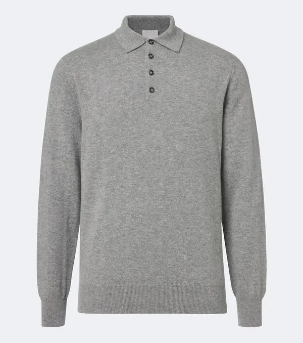 ALLUDE Cashmere Polo Sweater - Grey