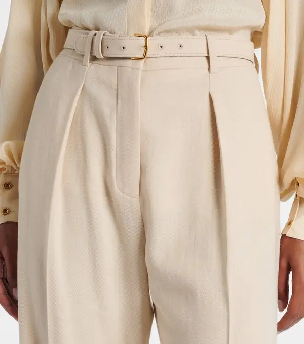 Loro Piana Linen And Wool Straight Pants