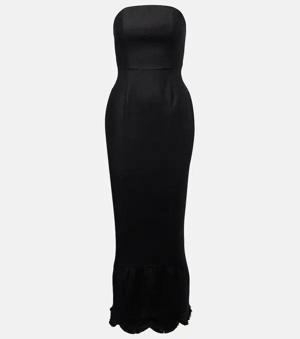Posse Essie Strapless Linen Gown - Black