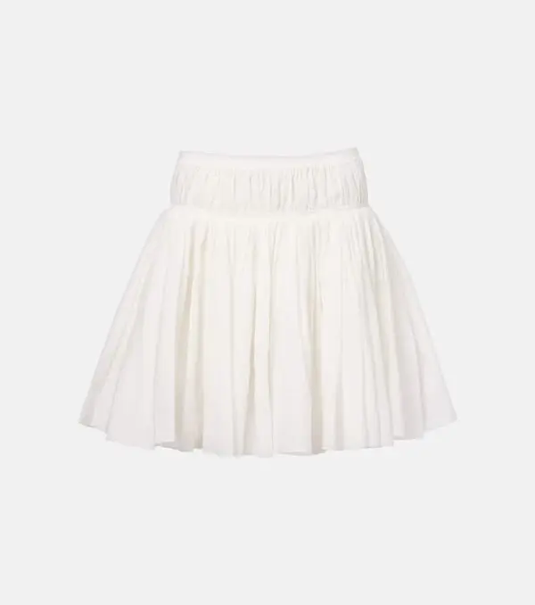 Alaïa Cotton And Linen Miniskirt