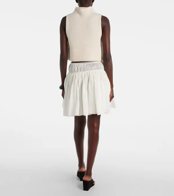 Alaïa Cotton And Linen Miniskirt