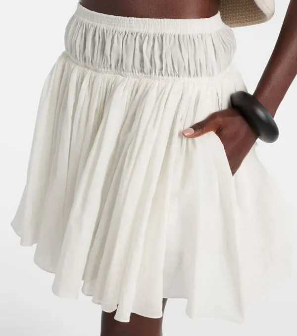 Alaïa Cotton And Linen Miniskirt