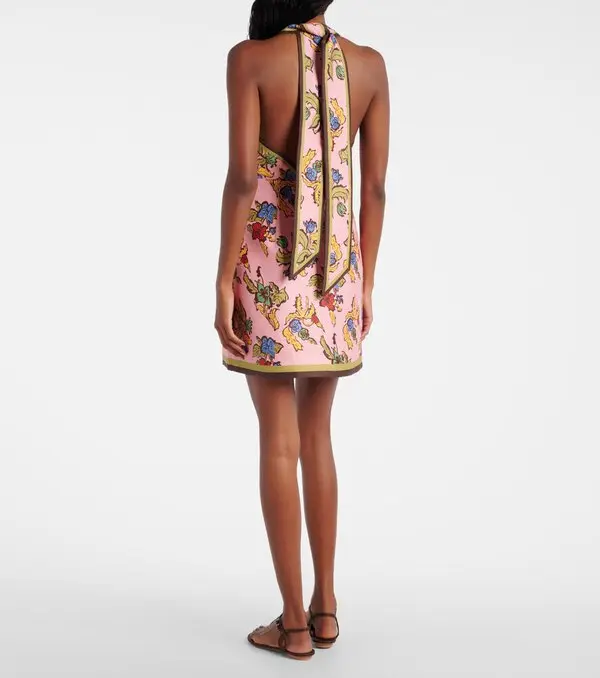 ALEMAIS Alémais Floral Halterneck Minidress