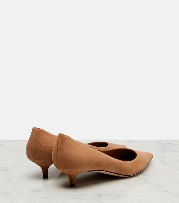 JIMMY CHOO Amelia 35 Suede Pumps - Beige