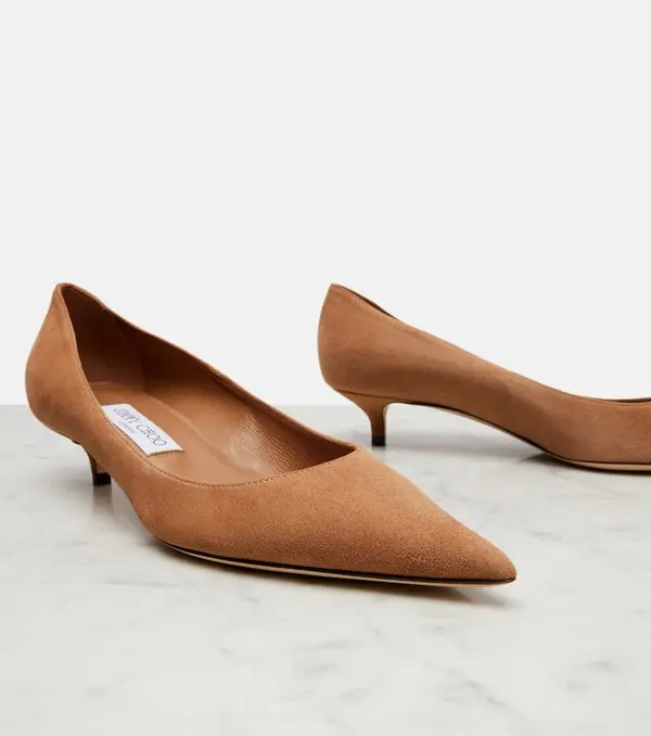 JIMMY CHOO Amelia 35 Suede Pumps - Beige