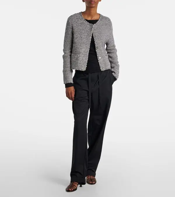 Proenza Schouler Nidia Macramé Cotton Jacket - Grey