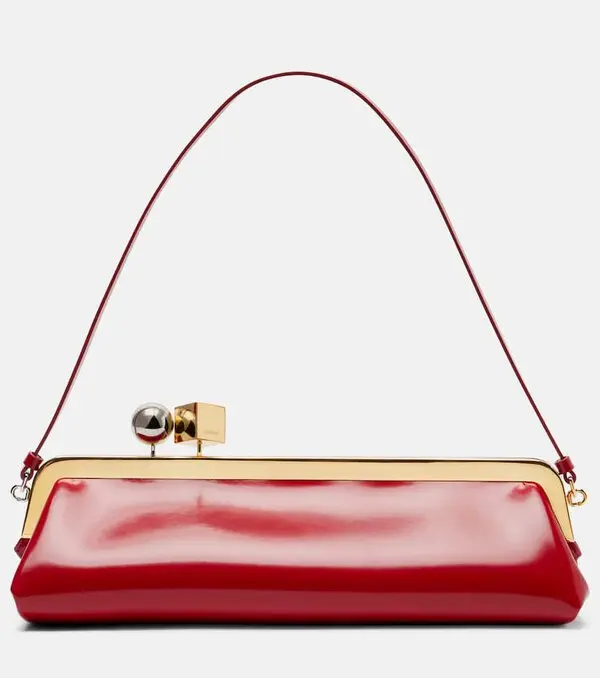 Jacquemus Salon Leather Clutch - Red