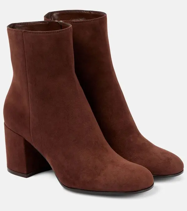 GIANVITO ROSSI Joelle 70 Suede Ankle Boots - Brown