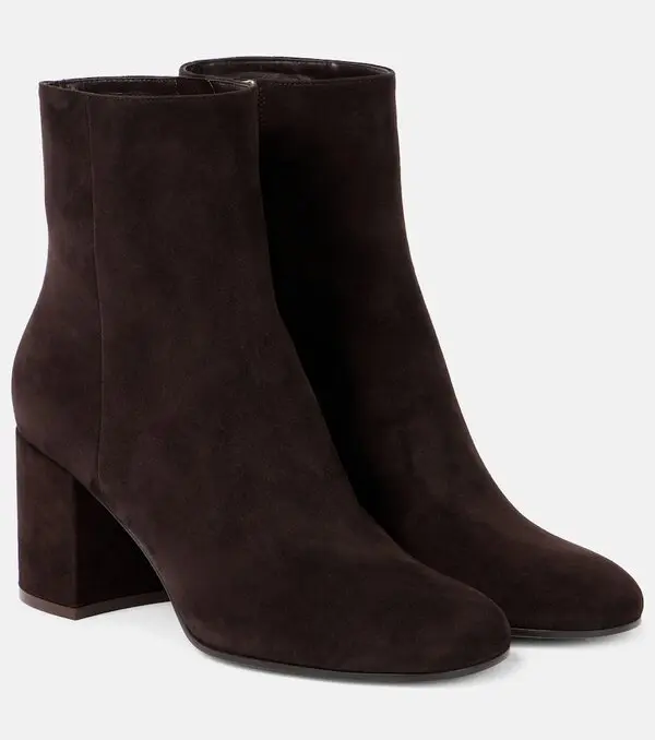 GIANVITO ROSSI Joelle 70 Suede Ankle Boots - Brown