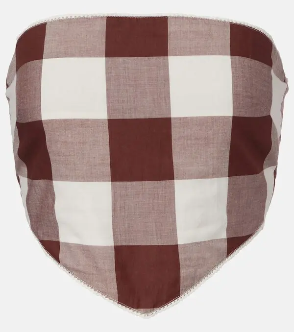 Posse Callie Gingham Cotton Crop Top - Multicoloured