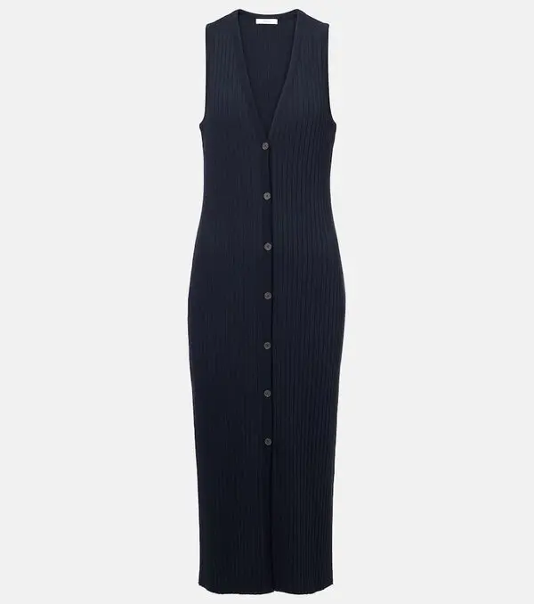 Vince Ribbed-knit Midi Dress