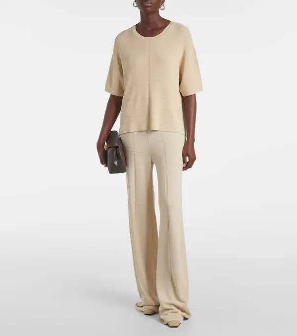JOSEPH Knitted High-rise Flared Trousers