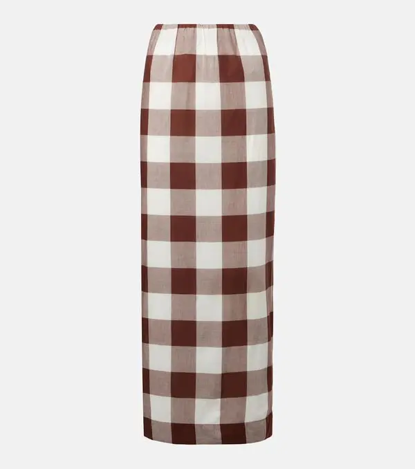 Posse Mira Gingham Cotton Maxi Skirt - Multicoloured