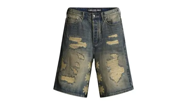 LOSTSHDWS Dstry Denim Shorts - Bone