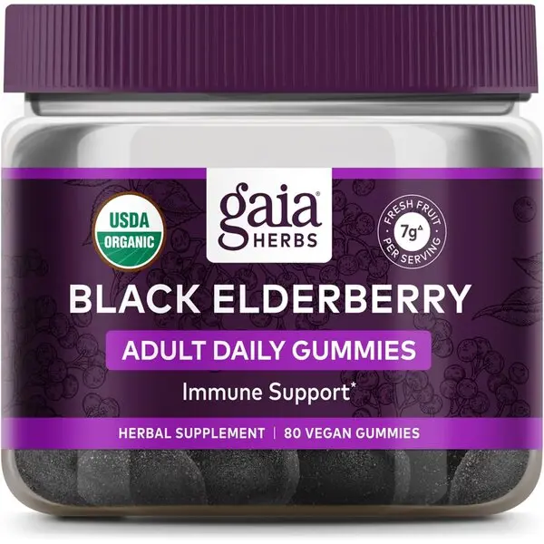 GAIA HERBS Black Elderberry Adult Daily Gummies - One-color