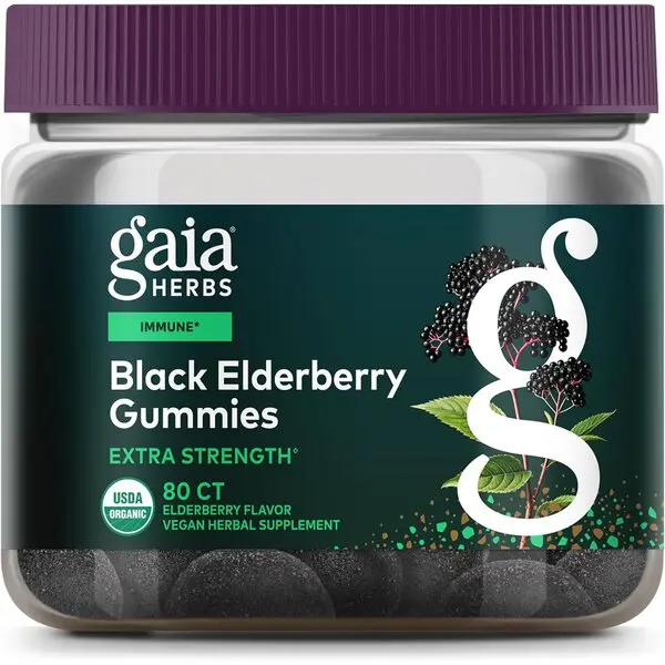 GAIA HERBS Extra Strength Black Elderberry Gummies - One-color
