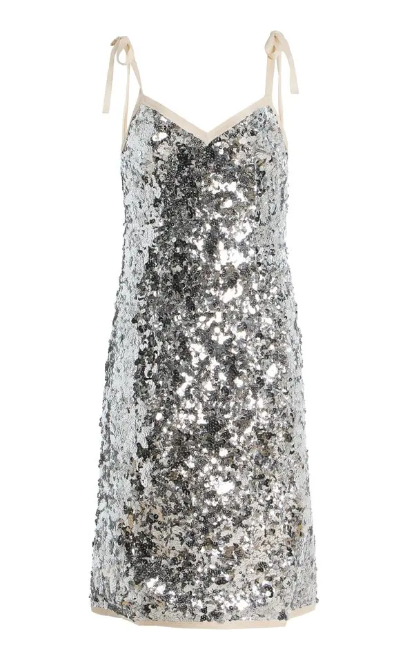 Prada Sequined Slip Midi Dress