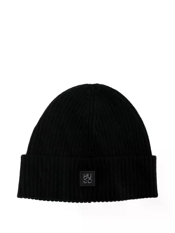 Hugo Logo-badge Beanie - Black
