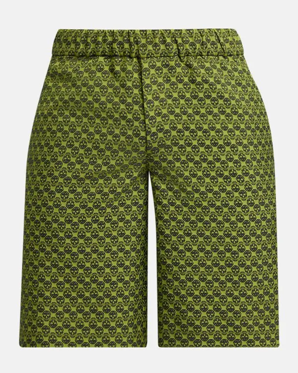 Alexander McQueen Skull Jacquard Pyjama Shorts - Olive