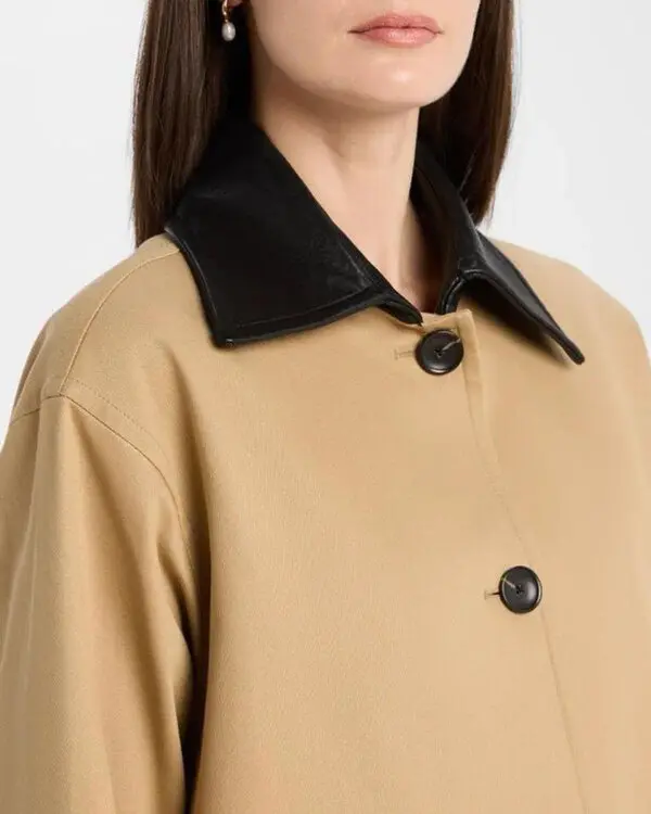 Maria Mcmanus Leather-collar Swing Coat