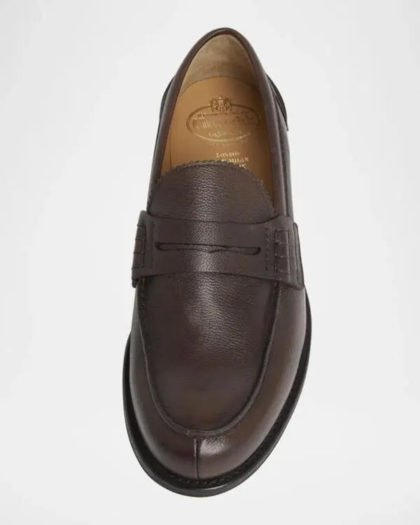 CHURCH & APOS;S Pembrey 2.0 Grained Leather Penny Loafers - Burnt