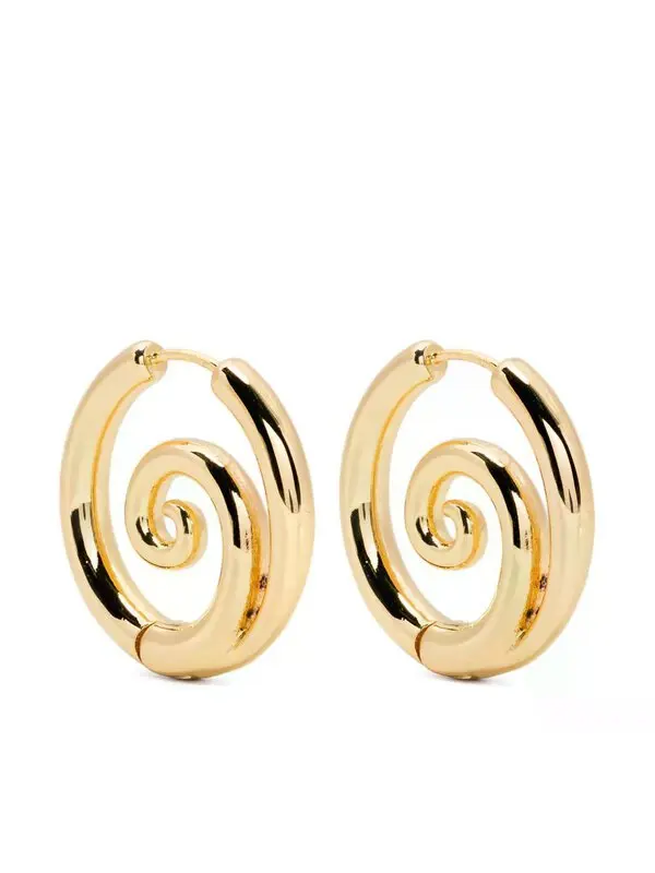 KENNETH JAY LANE Swirl Hoop Earrings - Gold