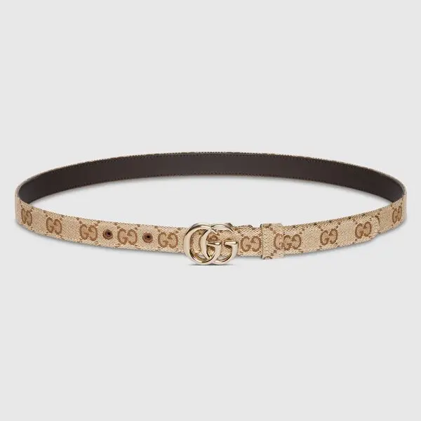 Gucci Gg Marmont Thin Belt - Beige