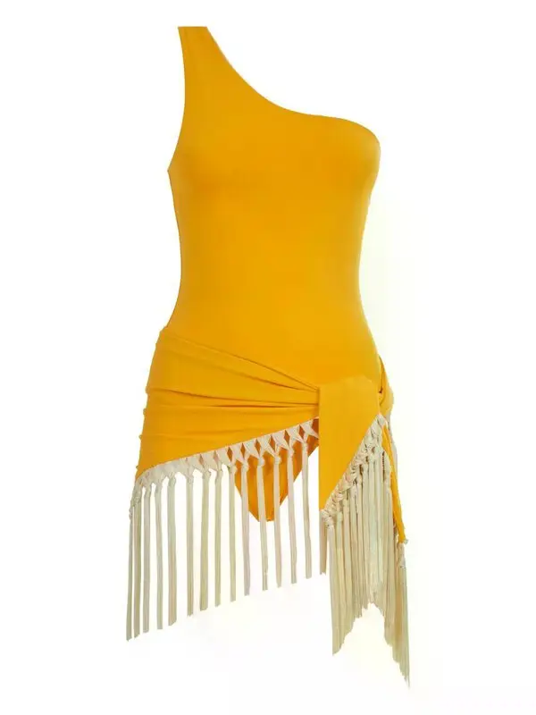 TALLER MARMO Yacare One-shoulder Swimsuit - Yellow
