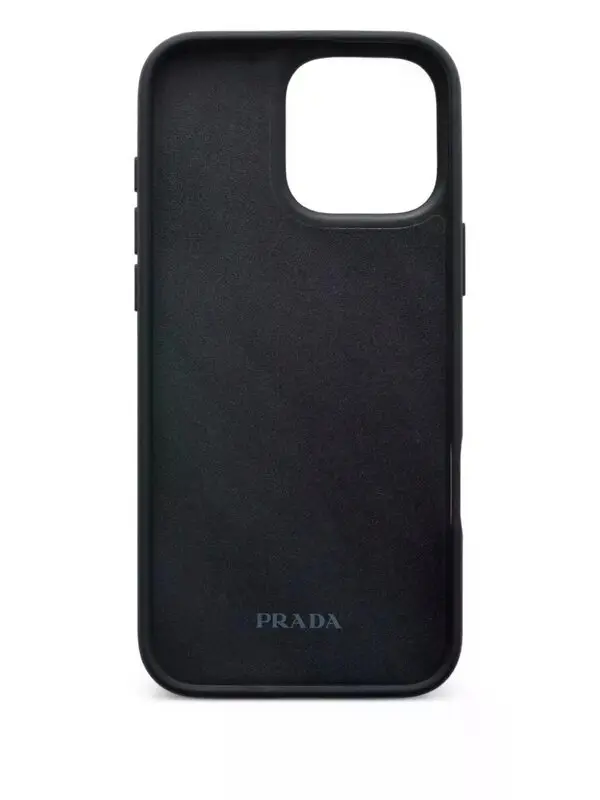 Prada Leather Iphone 16 Pro Max Case - Black