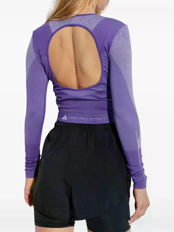 Adidas By Stella McCartney Snakeskin-pattern Long-sleeve Top