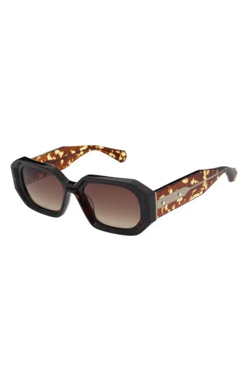 ALLSAINTS Joanie 54mm Rectangle Sunglasses - Dark Tortoiseshell