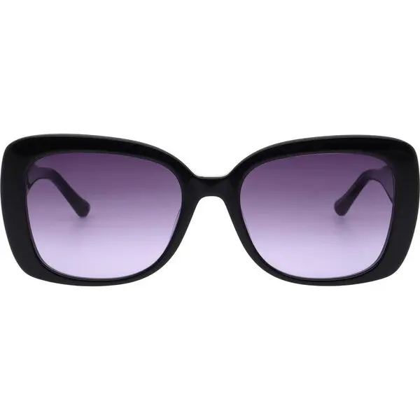 FLORENCE BY MILLS 56mm Square Sunglasses - Gloss Black