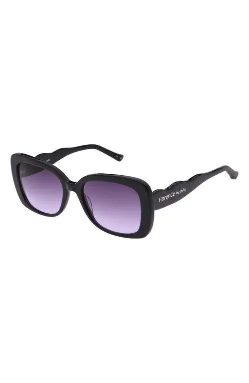FLORENCE BY MILLS 56mm Square Sunglasses - Gloss Black